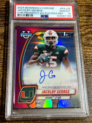 JACOLBY GEORGE 2024 Bowman Chrome University Auto #PAJGE Fuchsia /150 ...