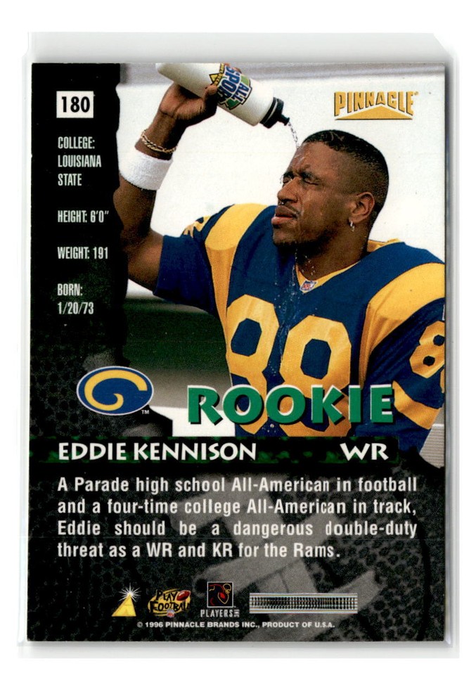 1996-Pinnacle Premium Stock-#180-Eddie Kennison RC-St. Louis Rams | eBay