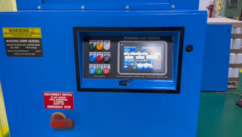 KOBELCO OIL FREE, KNW SERIES, 40 HP AIR COMPRESSOR '' TWO STAGE, 41 HRS ...