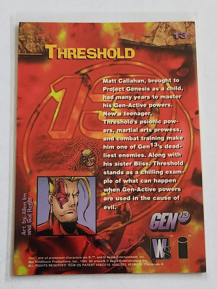 1995 GEN 13 THRESHOLD #13 by WILDSTORM CHROME TRADING CARD | eBay