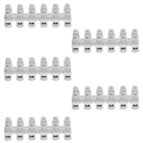 5 x 6 Way Joiner Connector 15 Amp Terminal Choc Block Strips For ...