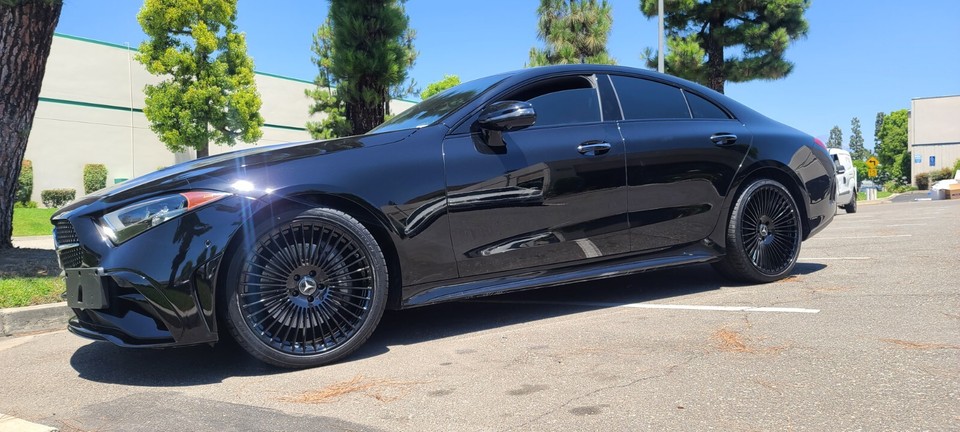 22 BLACK STAGGERED CONCAVE RF35 WHEELS MERCEDES AMG GT 43 53 63 SEDAN ...
