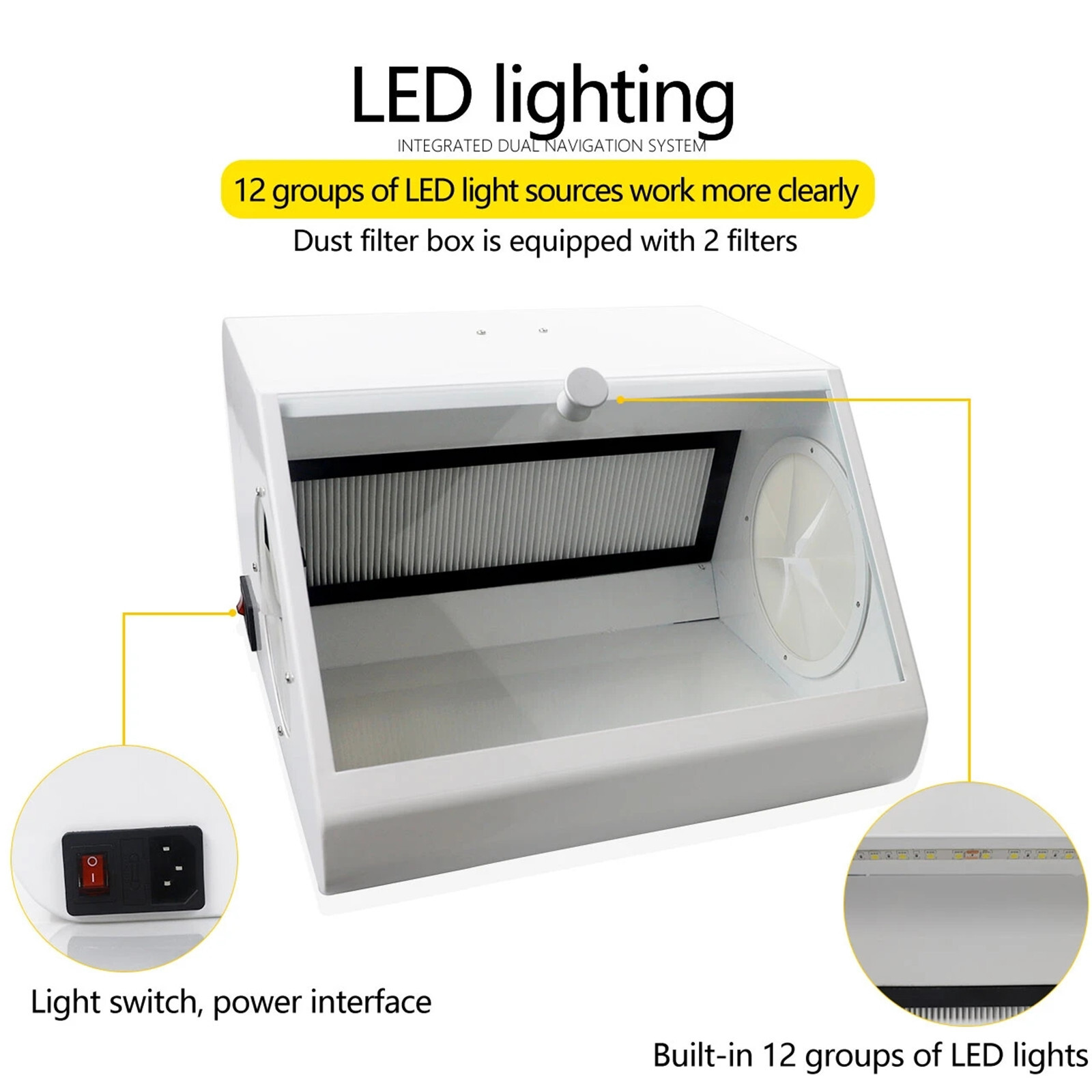 Dental Grinding Polishing Box Lapping Protector Sandblasting Dust-proof ...