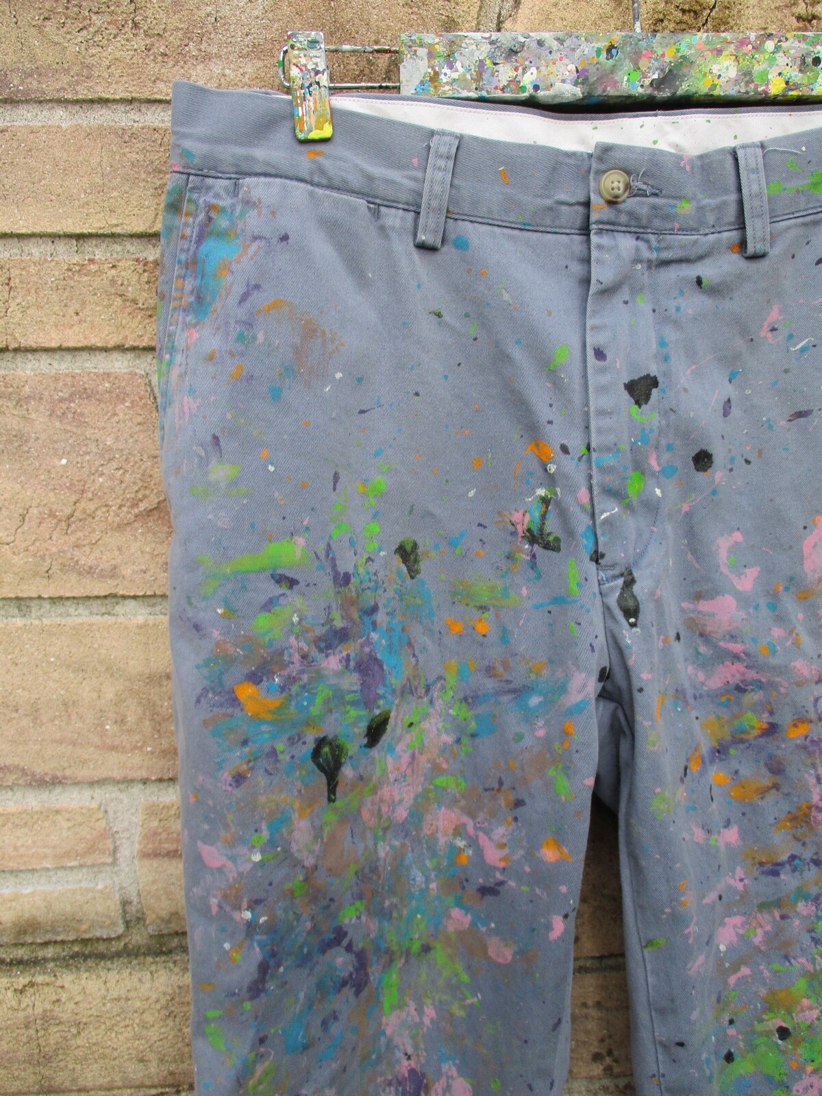 Polo Ralph Lauren blue paint splatter artist preppy k… - Gem