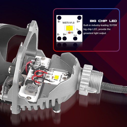 2.5'' Bi LED Projector Lens 70W H4 H7 9005 9006 Headlight Kit Retrofit ...