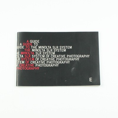 A Guide to the Minolta SLR System of Creative Photography - Brochure ...
