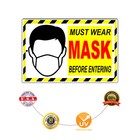 Must Wear Mask Before Entering Safety Precautions For Door Or Window ...