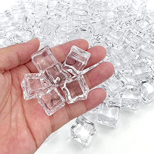 50 Pack 20mm Clear Acrylic Fake Ice Cubes Display for Home Wedding ...