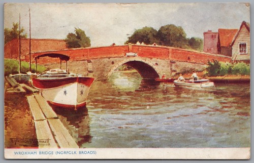 NORFOLK BROADS Wroxham Bridge Postcard Posted 1955 | eBay UK