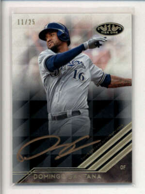 DOMINGO SANTANA 2018 TOPPS TIER ONE GOLD AUTOGRAPH AUTO #11/25 AK2074 ...