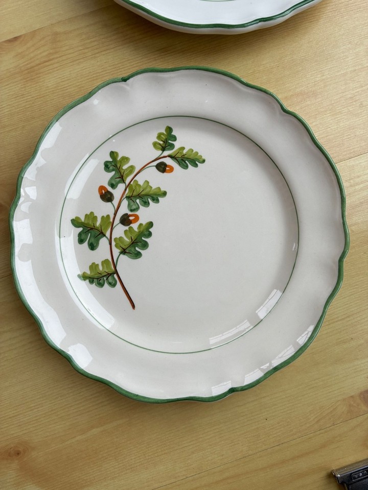 Pair of 2 Vtg Horchow Catalog Pezzi Ceramic Hand Painted Acorn Plates ...