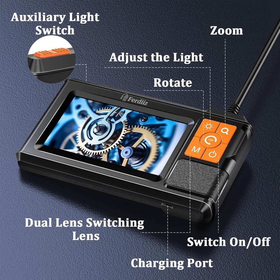 New HD Borescope Camera–1920P Resolution, 16.4ft Cable,8 LEDs For ...
