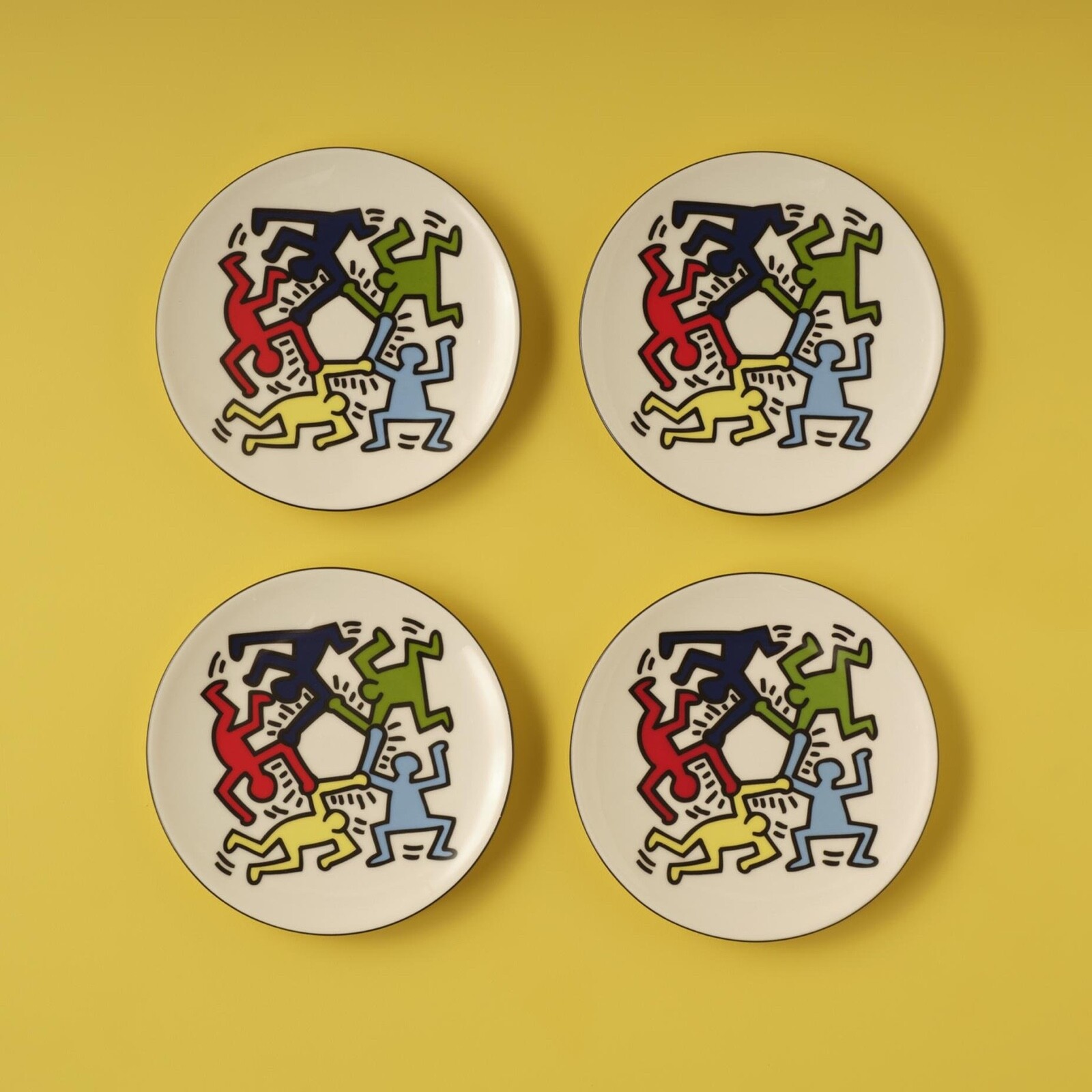 Keith Haring Porcelain Colored Cake Plate Set of 4 (19 cm) | eBay