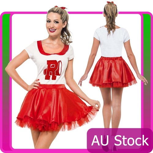 50s Grease Sandy Costume Red Rydell High Licensed Cheerleader 1950s ...