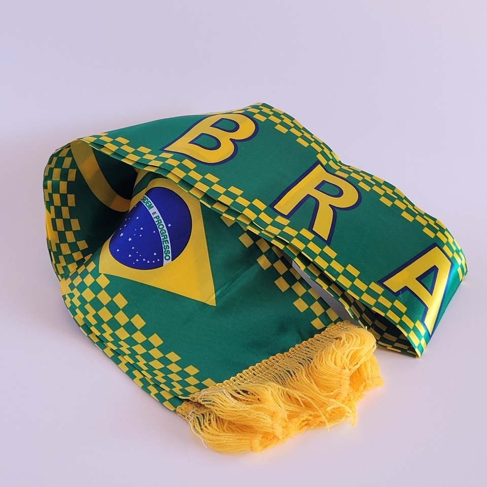 Brazil Brasil Unisex Game Day Football Soccer Fan Scarf Polyester NEW ...