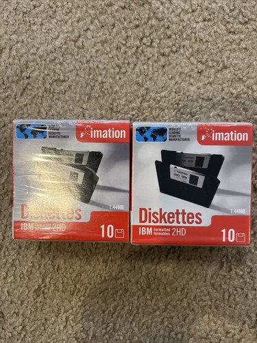 Imation 3.5" Floppy Disks Diskettes 10 Pack IBM Formatted 1.44MB 2HD ...