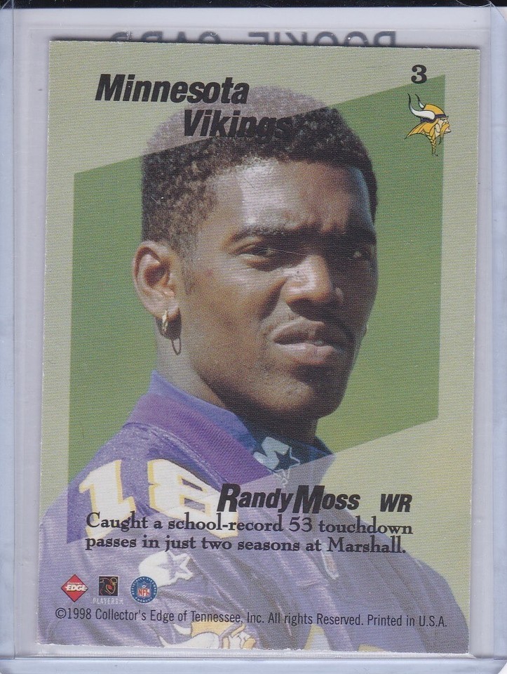 RANDY MOSS ROOKIE CARD 1998 Vikings Collector's Edge 1st Place TRIPLE ...