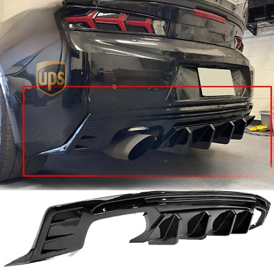 For Chevy Camaro SS LT LS 2016-2020 Painted BLK Rear Bumper Lip ...