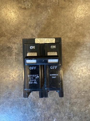 BRYANT BR240 2-Pole 40 amp Circuit Breaker | eBay