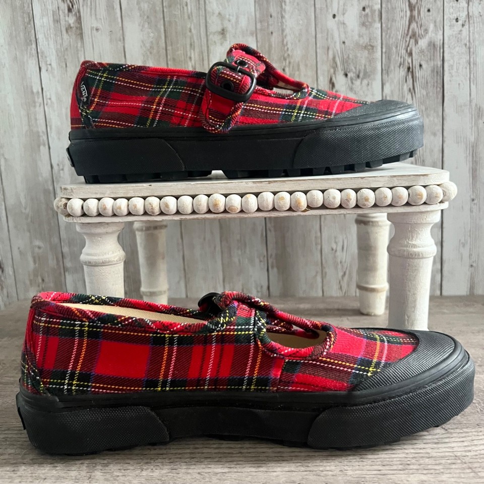 Vans Red Tartan Plaid Mary Jane Platform Sneakers Women’s Size 7 | eBay