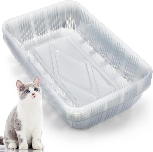 Tessco for you 30 Pack Disposable Plastic Litter Boxes Cats Small ...