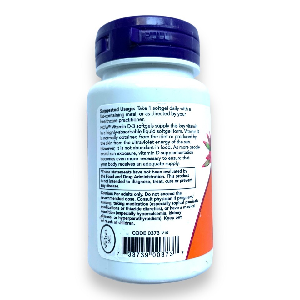 NOW FOODS High Potency Vitamin D3 5000 IU Structural Support 240 ct ...