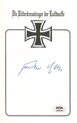 GUNTHER RALL SIGNED LUFTWAFFE BOOKPLATE PSA DNA AN20182 | eBay
