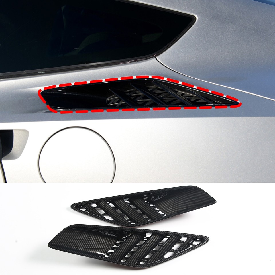 2PCS Rear Side Body Vent Cover Trim for Corvette C7 2014 -2019 Carbon ...