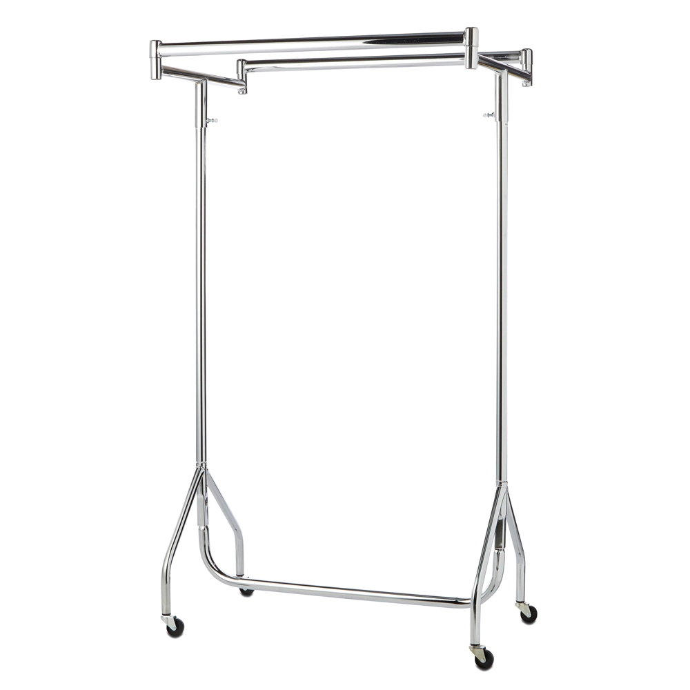 Parallel Chrome Heavy-Duty Clothes Rail - Clothes Storage Rail, Garment ...