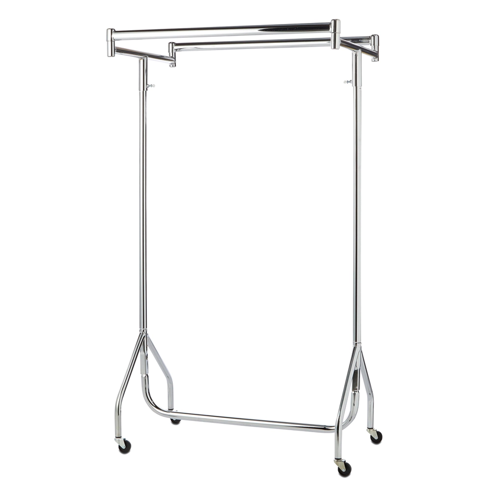 Parallel Chrome Heavy-Duty Clothes Rail - Clothes Storage Rail, Garment ...