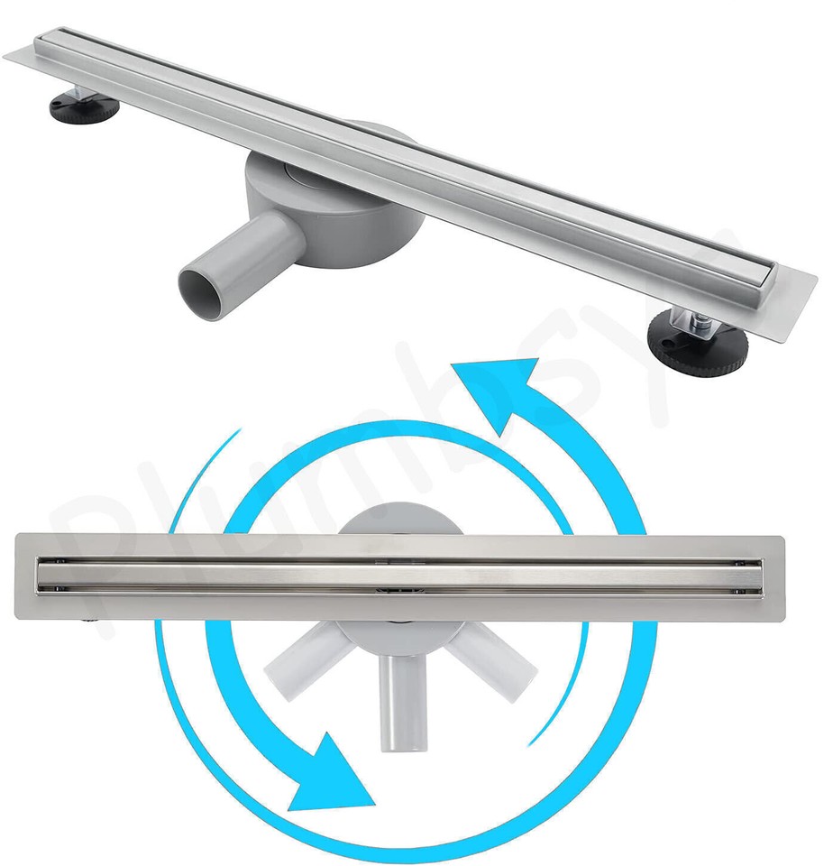 LINEAR SHOWER DRAIN STAINLESS STEEL WETROOM BATHROOM CHANNEL GULLY TRAP ...
