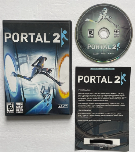 Portal 2 PC Windows Mac Valve Computer Game 2011 Disc Valve CIB MINT ...