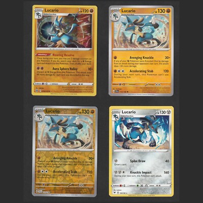 Lucario Pokemon Card Collection Set of 4 English Cards Rare Holo ...