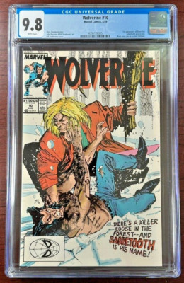 WOLVERINE #10 CGC 9.8 WP NM/M MARVEL 1989 SICK BS COVER 1ST SABRETOOTH ...