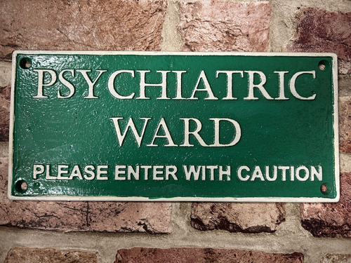 Psychiatric Ward Cast Iron Retro Hand Painted Wall Sign/Plaque 27 x 12 ...