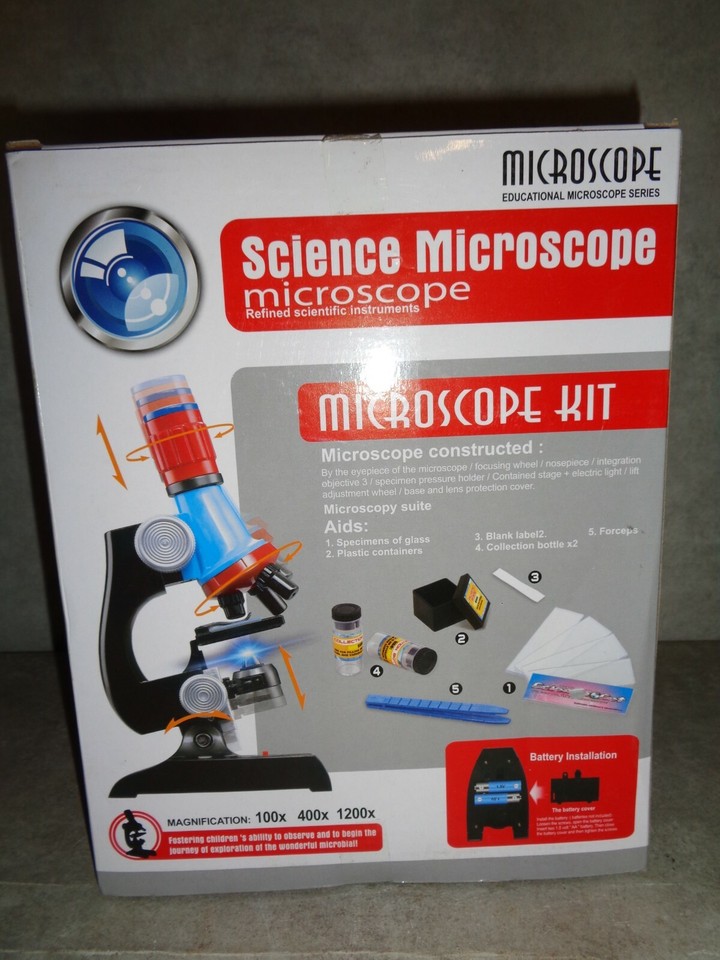 Science Microscope Educational Microscope Series NEW With Microscope ...