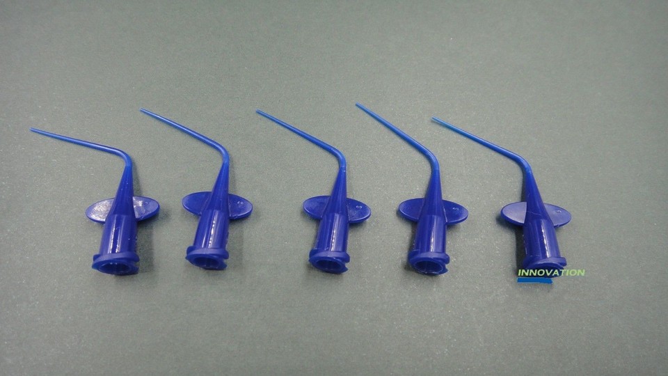 50pcs Dental Disposable syringe tip irrigation tips Clear Blue tips | eBay