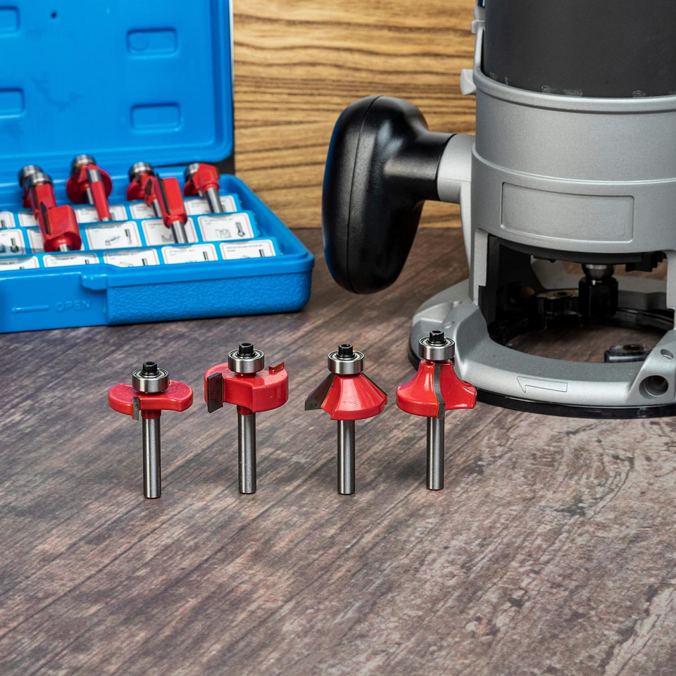 HILTEX 10108 Tungsten Carbide Router Bit Set, Woodworking Tools and ...