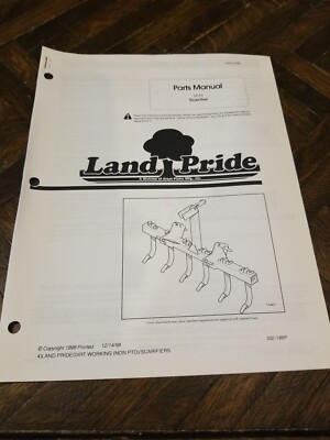 Land Pride SF25 Scarifier Parts Catalog Manual | eBay