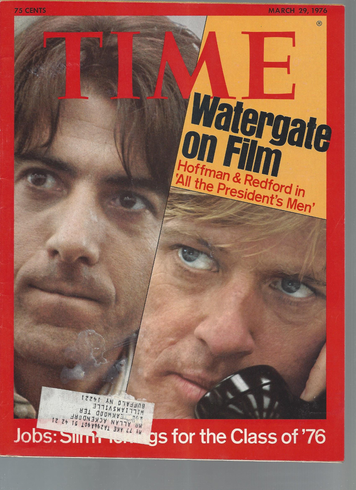 Time Magazine Watergate on Film Hoffman and Redford March 29 1976 | eBay