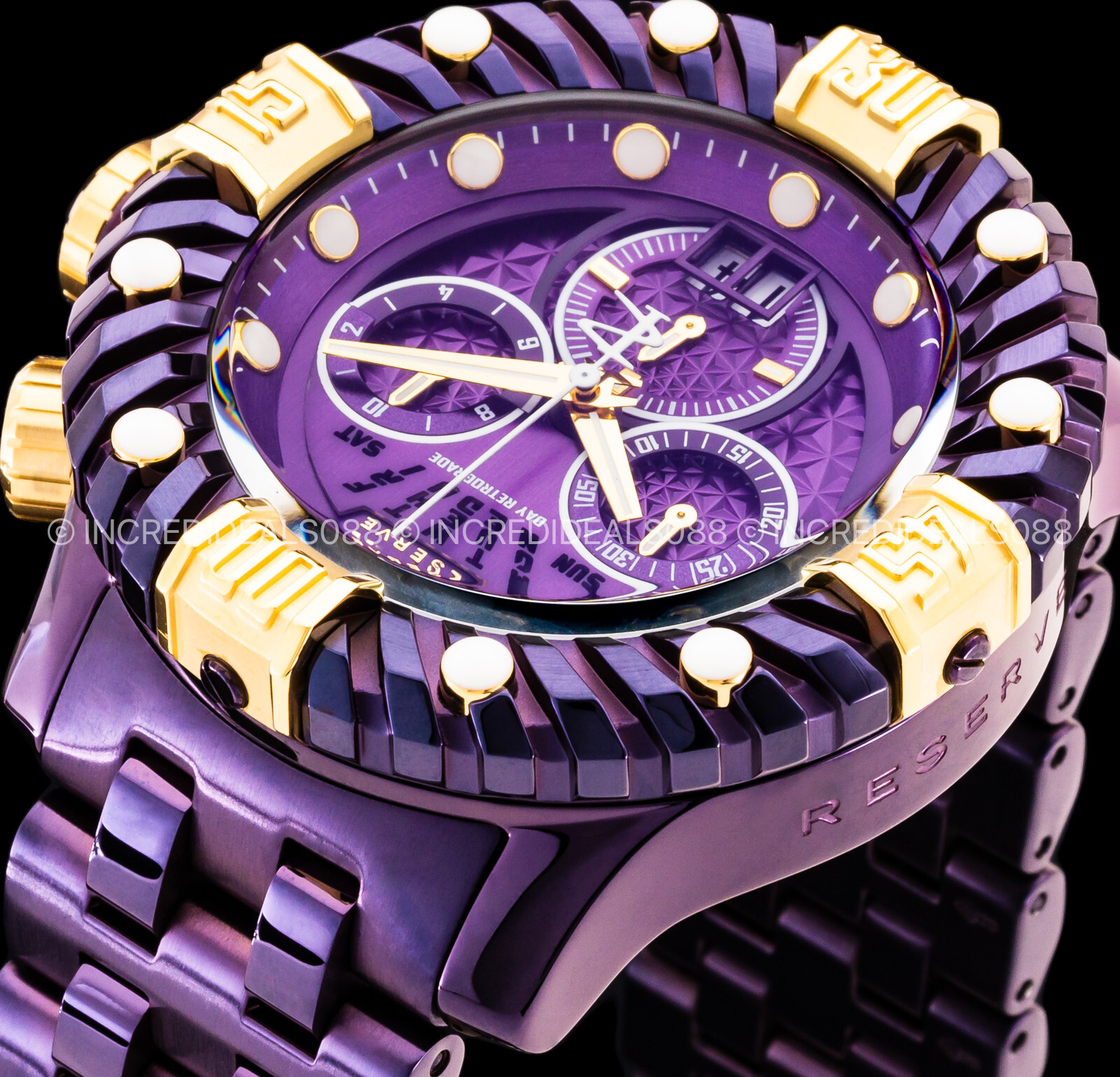 Invicta Men RESERVE GEARHEAD GEN II Swiss Chronograph 18K GOLD PURPLE ...