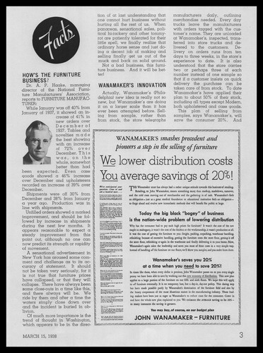 1938 John Wanamaker Furniture Store Philadelphia Pennsylvania Article ...