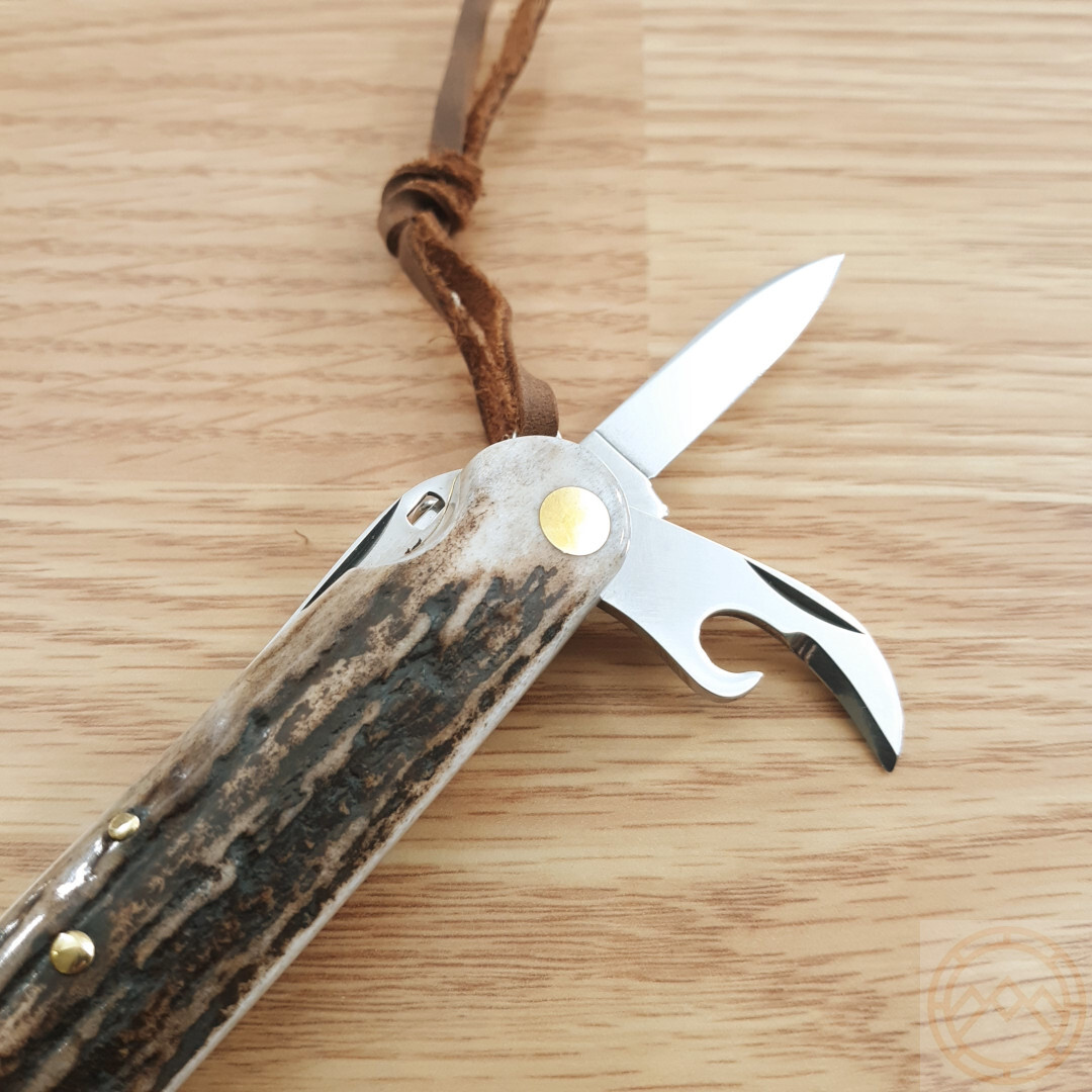 Fox Scout Folder Pocket Multi-Tools Knife Stainless Blades Stag Handle ...