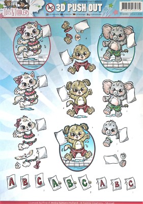 A4 DIE CUT 3D PAPER TOLE DECOUPAGE Push Out Sheet Children Birthday ...