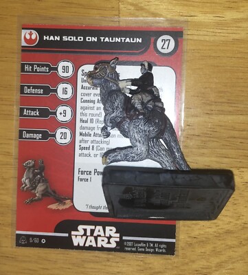 Star Wars Miniatures Alliance & Empire Han Solo On Tauntaun 09/60 VR W ...