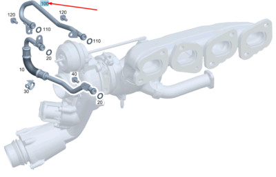 MERCEDES-BENZ C W204 TURBOCHARGER RETURN COOLANT LINE A2742031000 NO🇺🇸 ...
