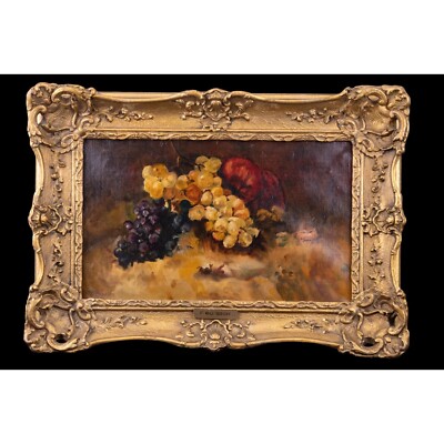 Antique Oil Painting on Canvas of Still Life Fruit by F. Buisson | eBay