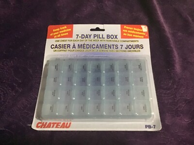 Chateau 7 day pill box one cheats for each day of the week removable ...