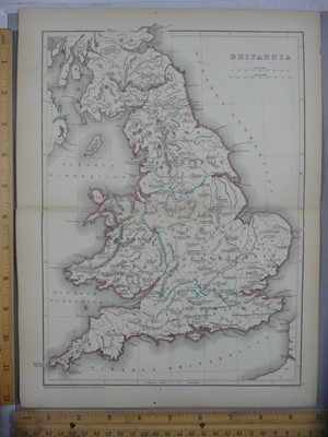 Rare Antique Orig VTG Britannia Oceanus Germanicus Map Illustration Art ...