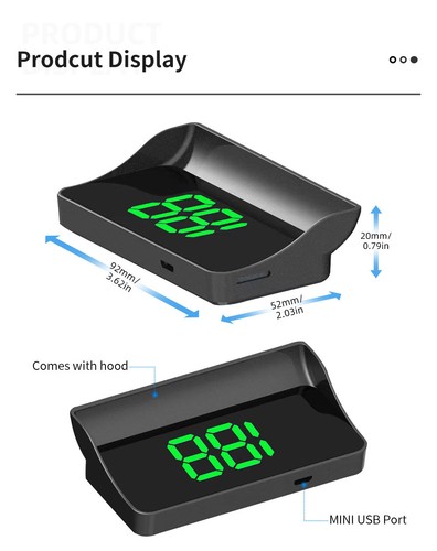 For Car SUV HUD KMH Display Windshield Meter Plug Play Digital ...